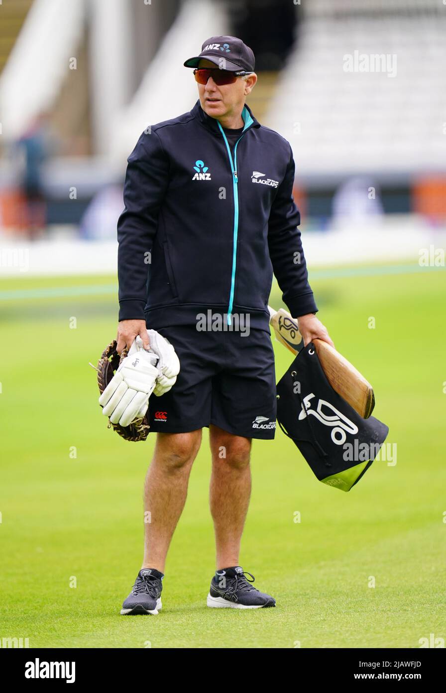 New Zealand's coach Gary Stead during a nets session at Lord's Cricket ...