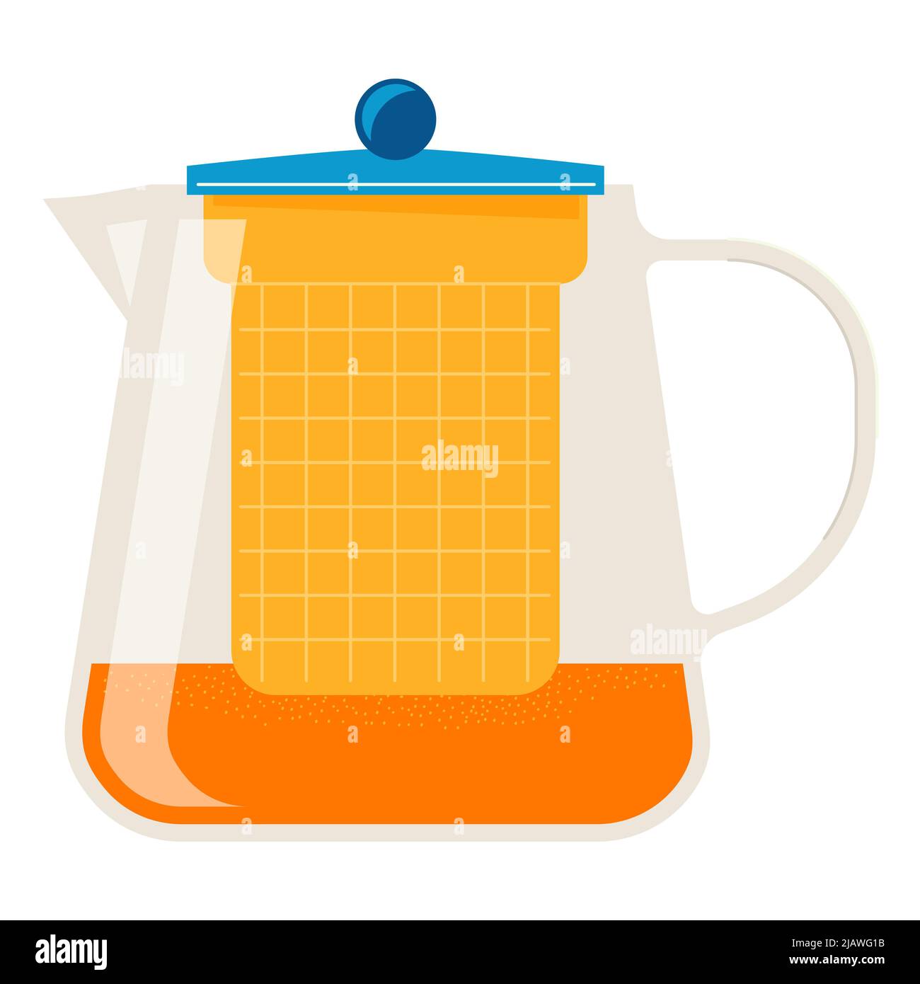Glass transparent teapot - modern flat design style single isolated ...