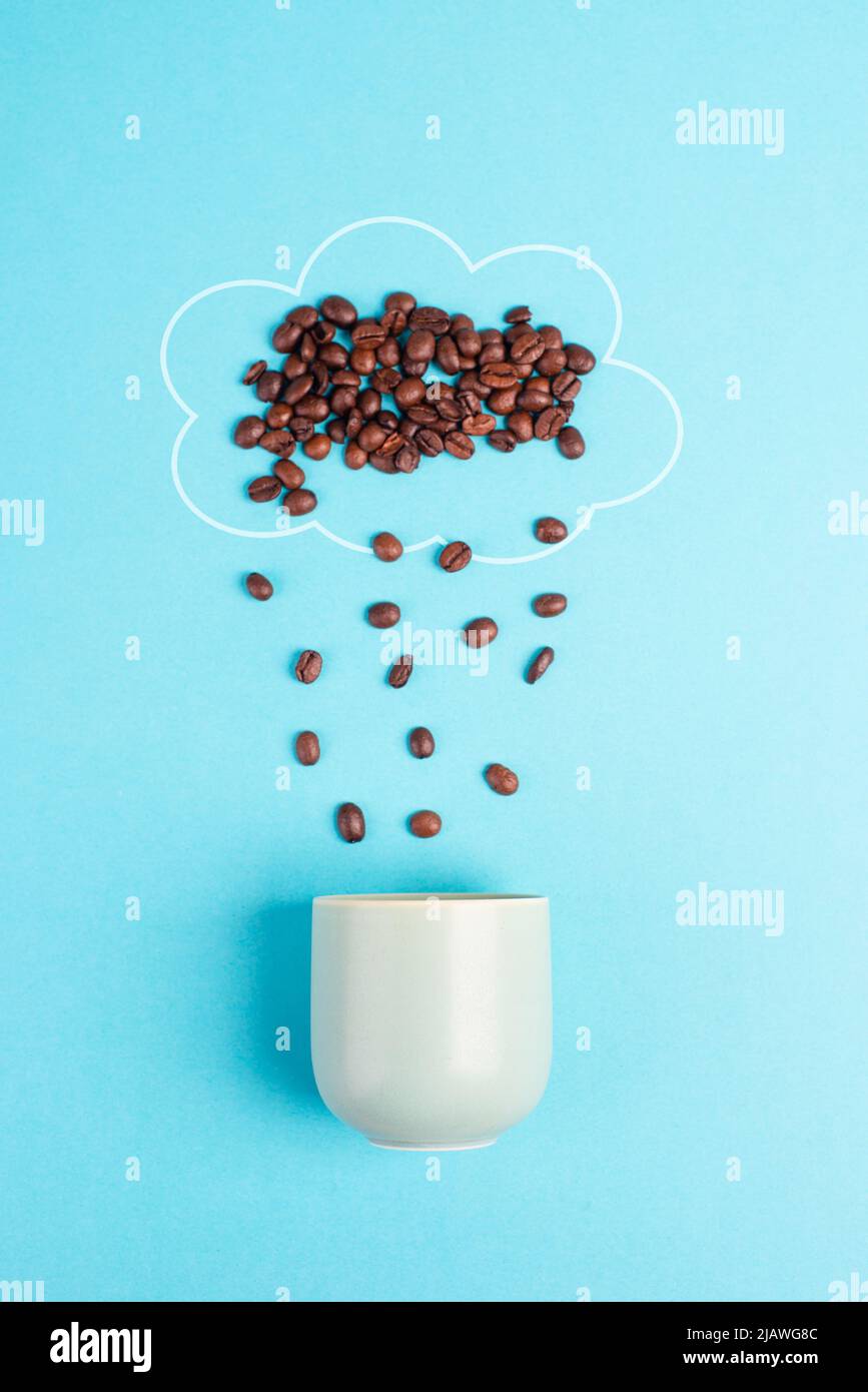 Coffee beans rain on coffee hi-res stock photography and images - Alamy