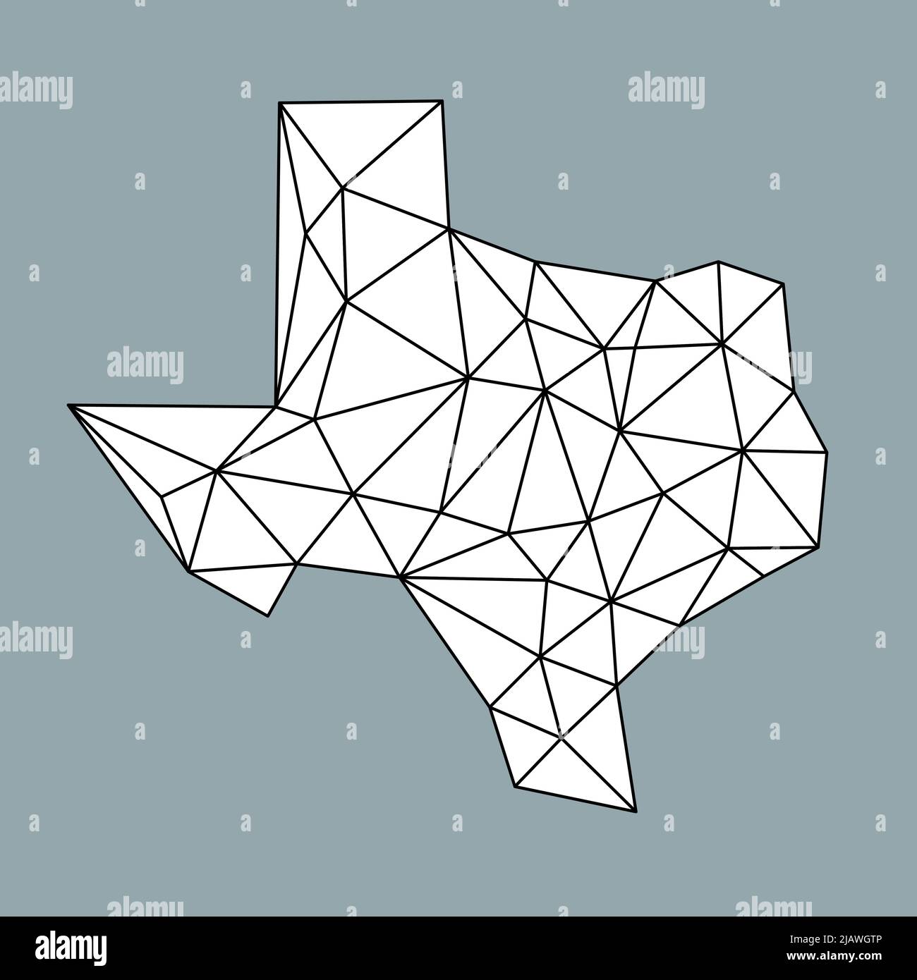Texas simple polygon map. Low poly trendy style vector map of Texas ...