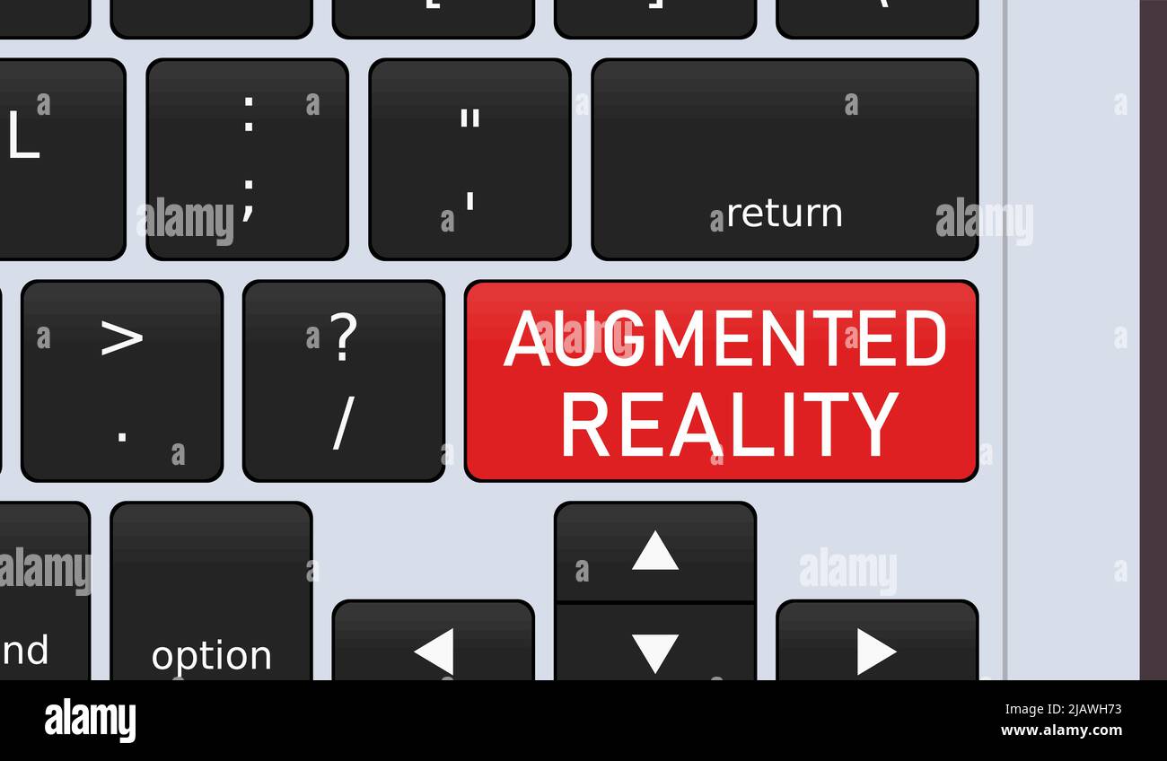 Augmented reality key on laptop keyboard. Concept vector illustration Stock Vector Image & Art ...