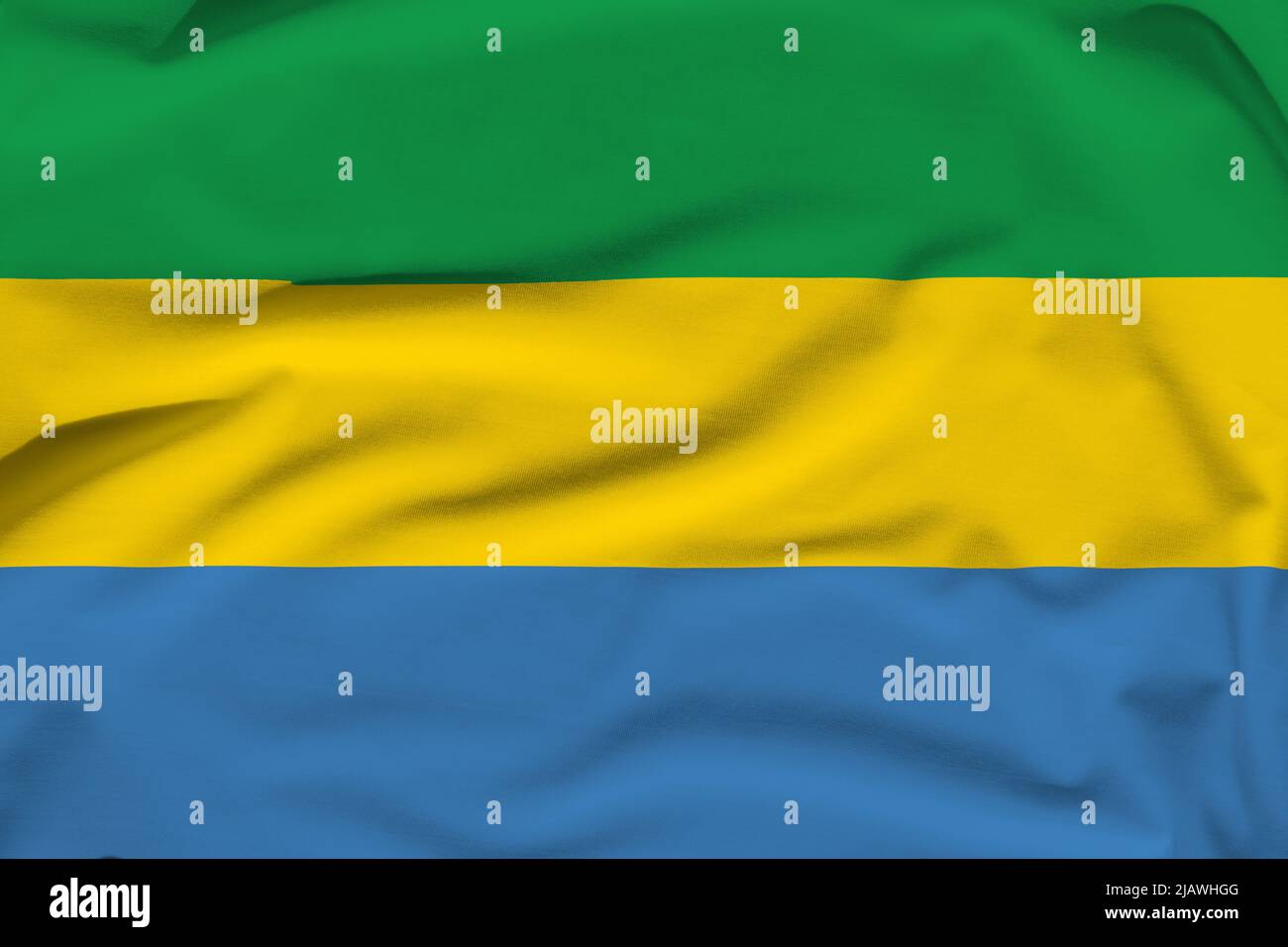 Gabon national flag, folds and hard shadows on the canvas Stock Photo ...