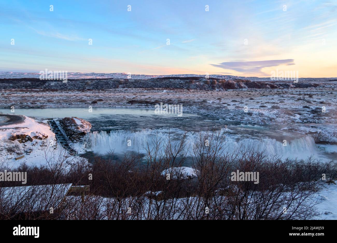 The beautiful waterfall Faxifoss in Iceland, Europe Stock Photo - Alamy