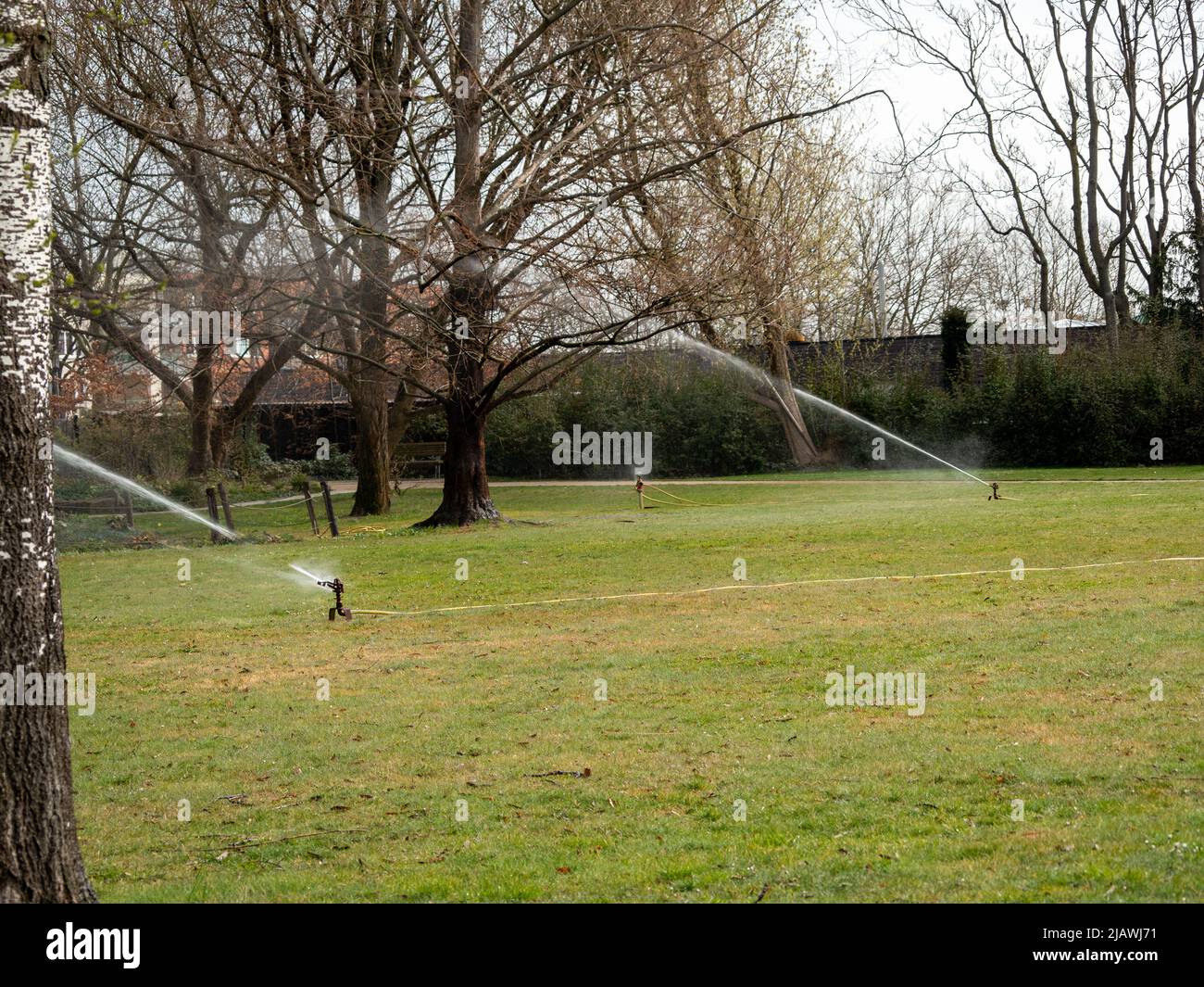 Irrigation system in the park. Irrigation system Stock Photo - Alamy