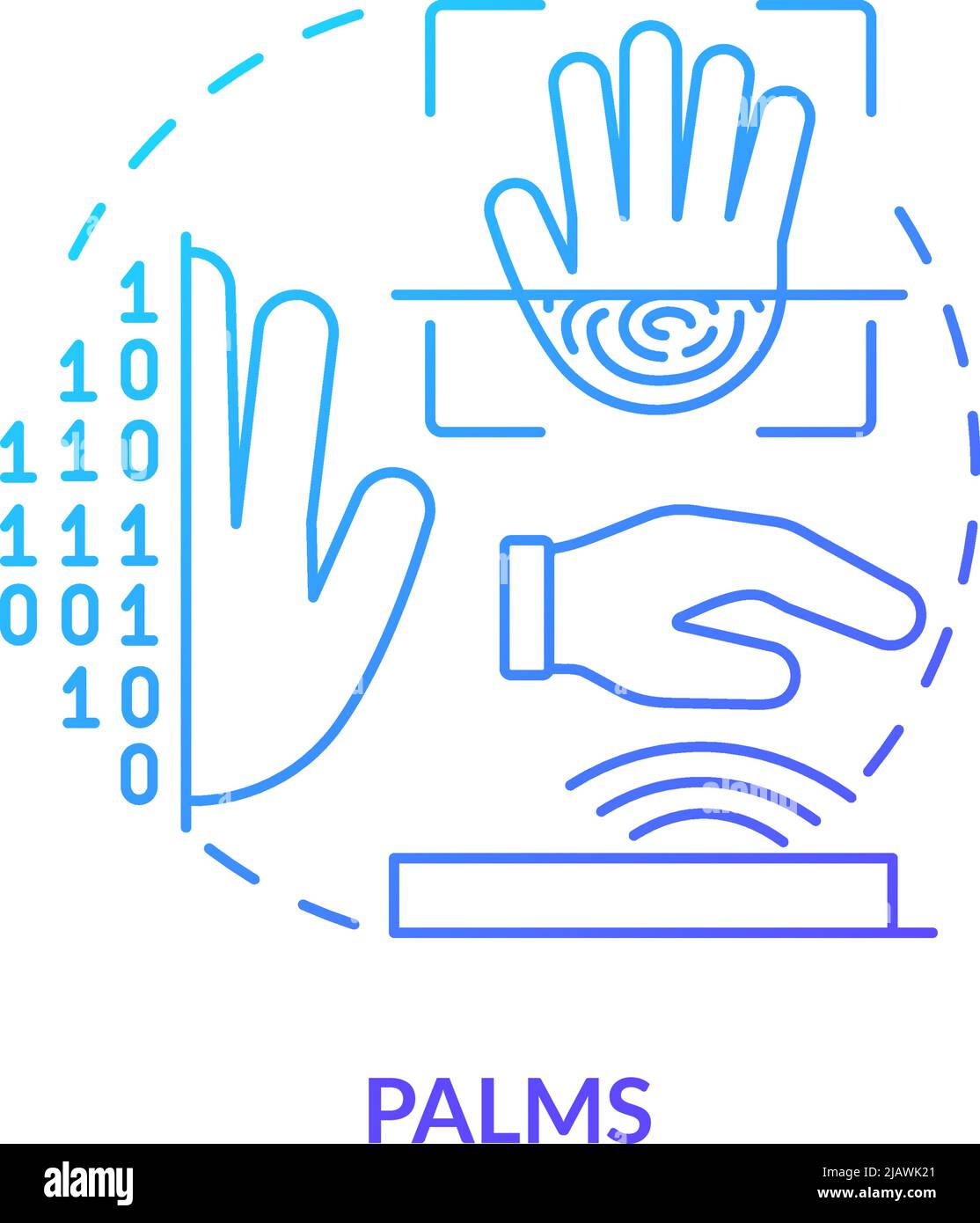 Palm authentication scan icon Cut Out Stock Images & Pictures - Alamy