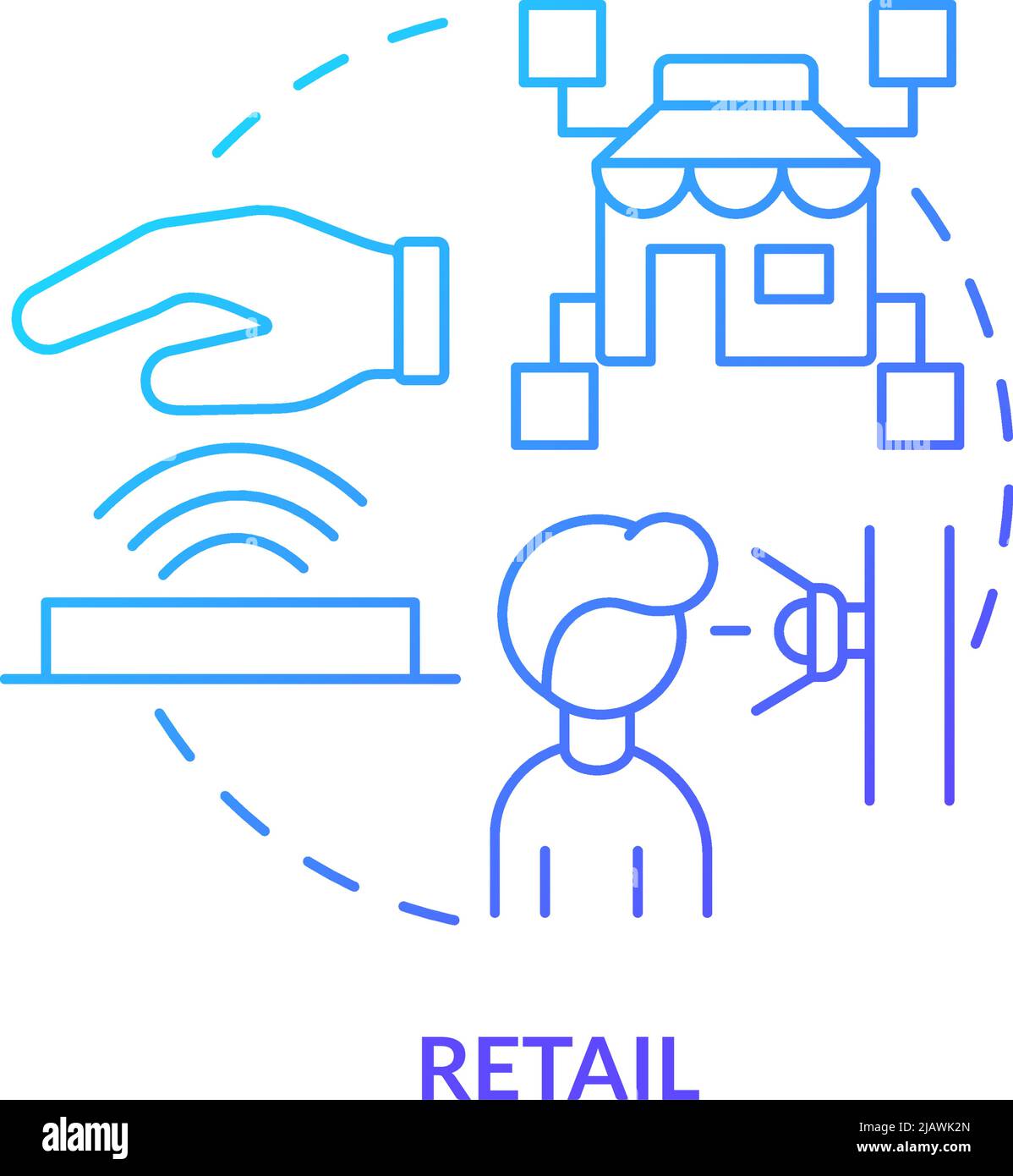 Retail blue gradient concept icon Stock Vector Image & Art - Alamy