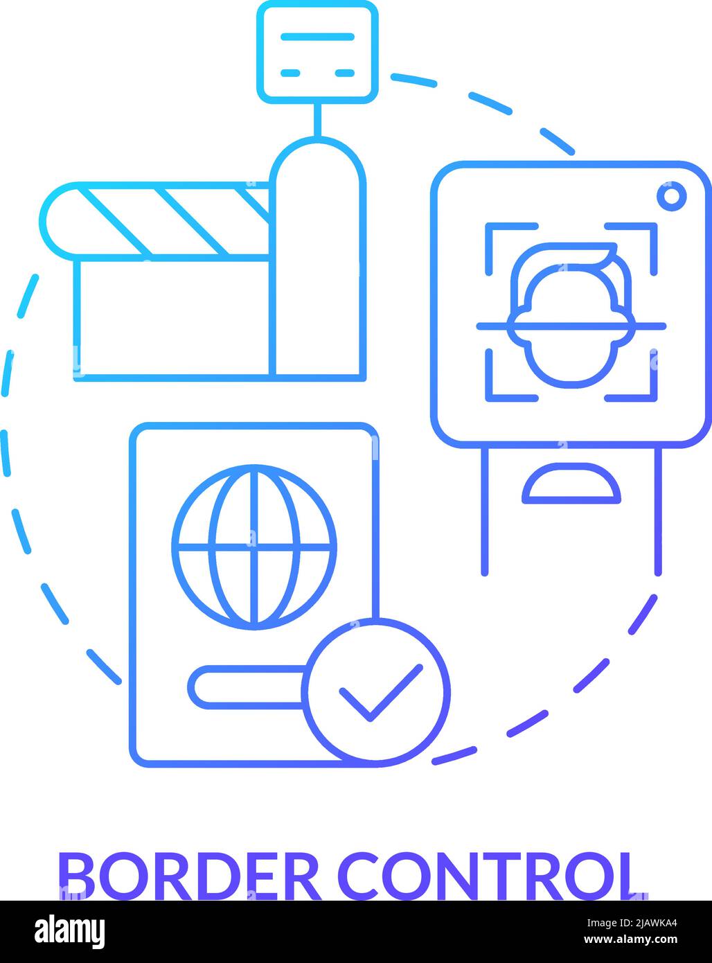 Border control blue gradient concept icon Stock Vector Image & Art - Alamy