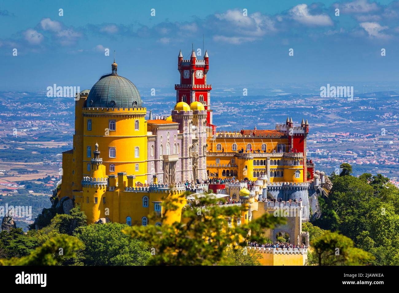 Palace of Pena in Sintra. Lisbon, Portugal. Travel Europe, holidays in ...