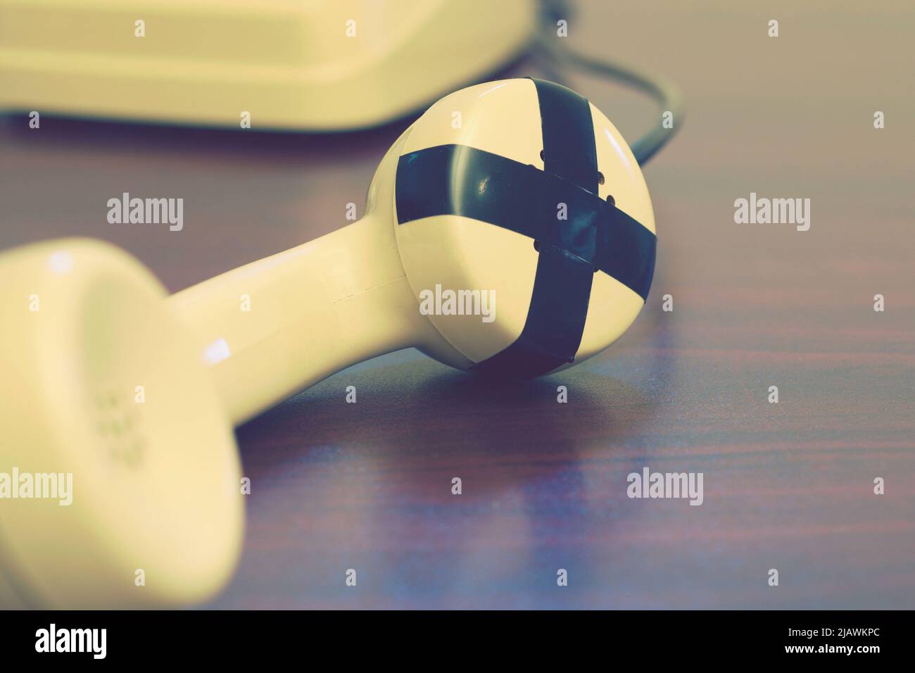 phone receiver with sticky tape Stock Photo - Alamy