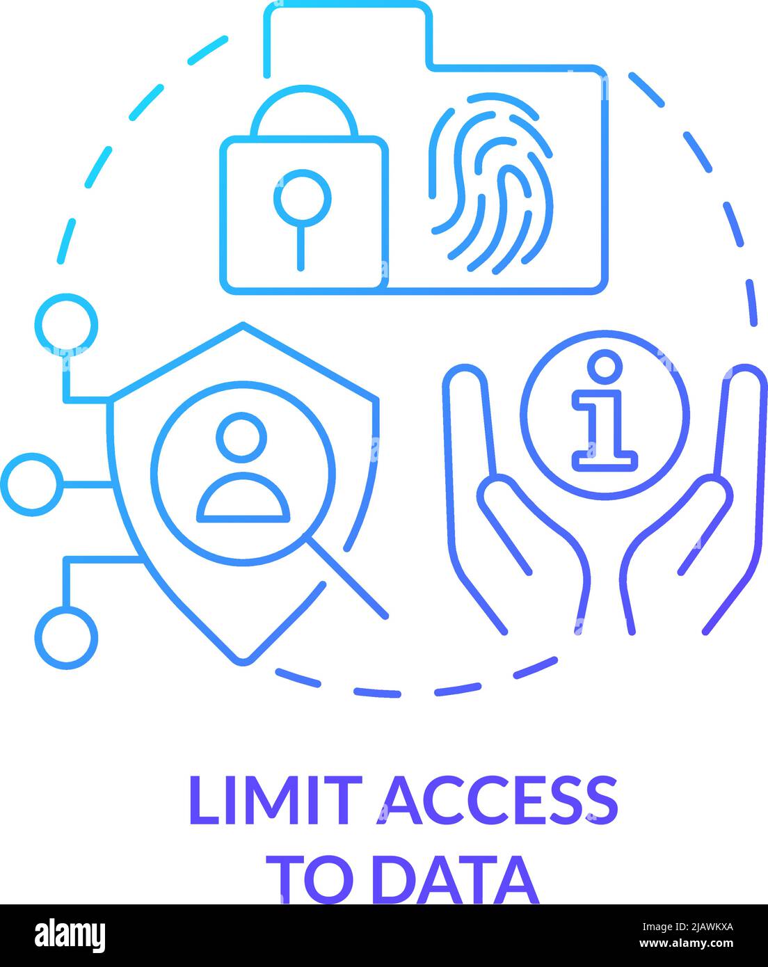 Limit access to data blue gradient concept icon Stock Vector Image ...