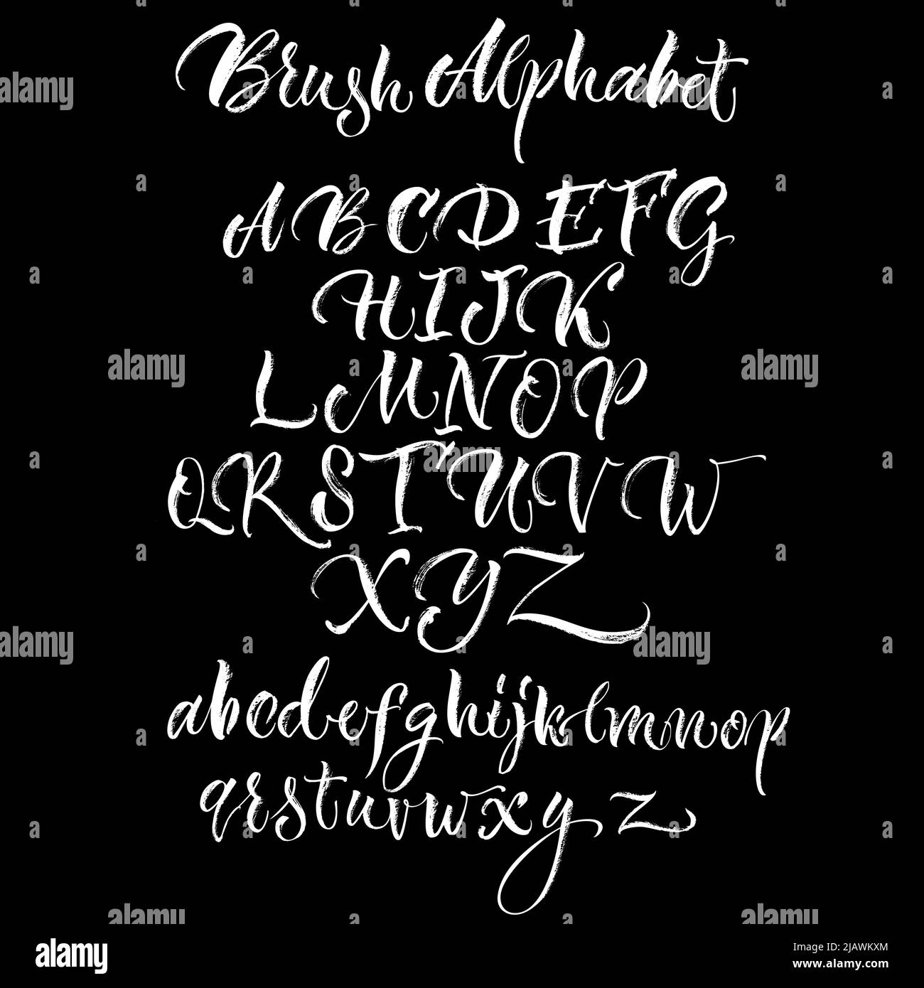 Black background with white scrawling alphabet lettering made with ...