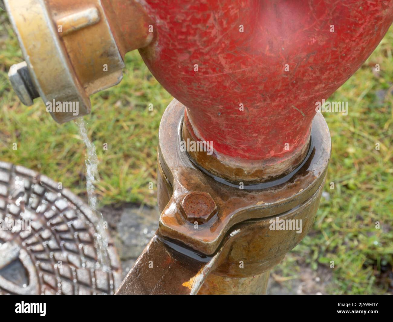 Watering hydrants in the park. Watering system Stock Photo - Alamy