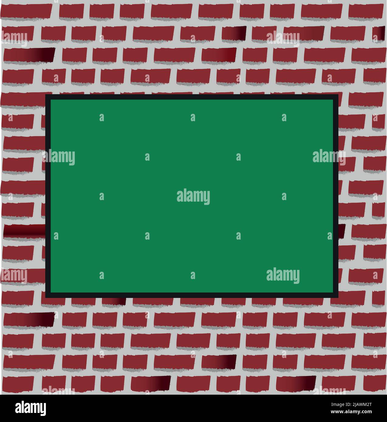 Brick wall with green chalkboard in editable vector Stock Vector Image ...