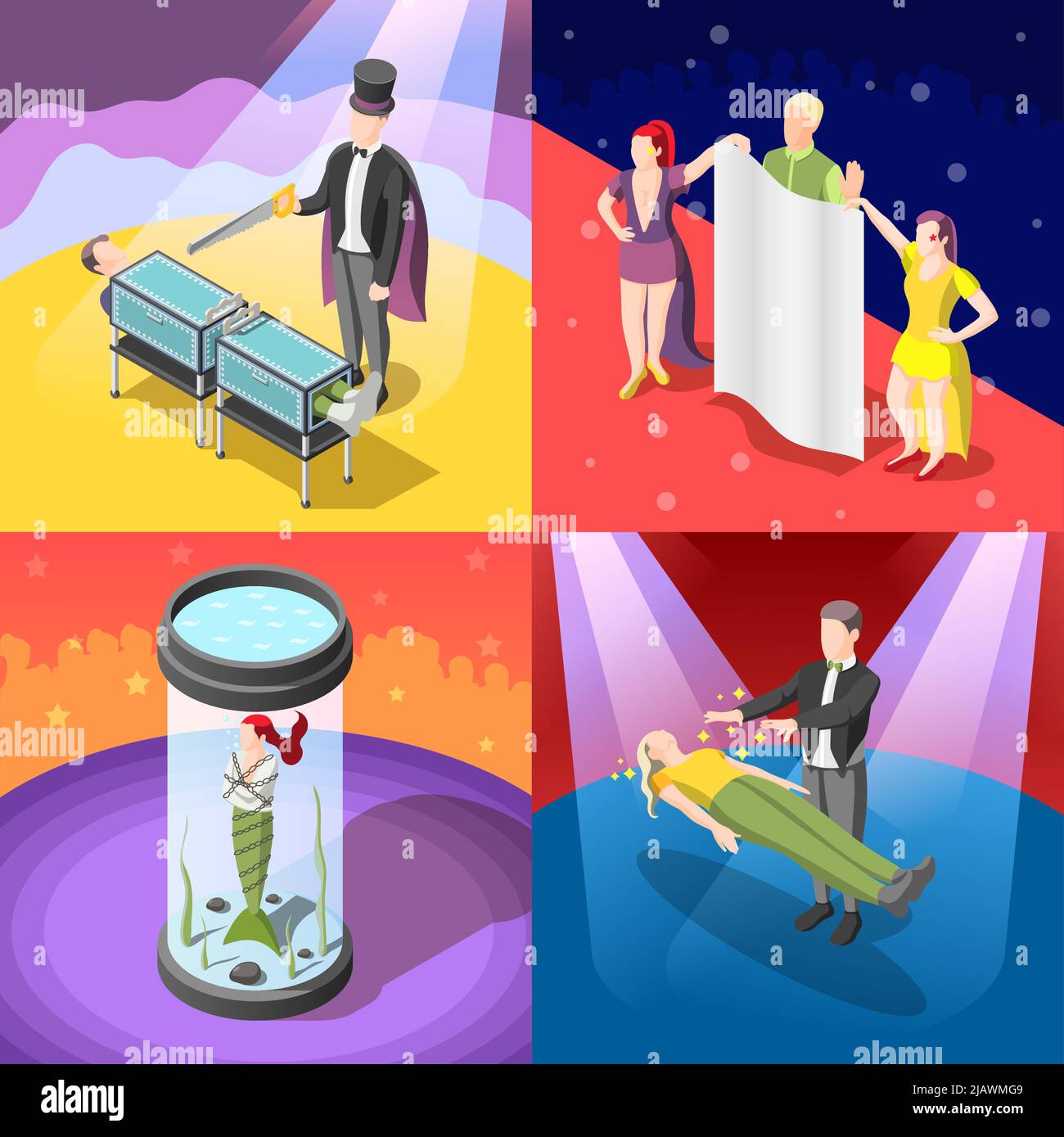 Magician assistant box Stock Vector Images - Alamy
