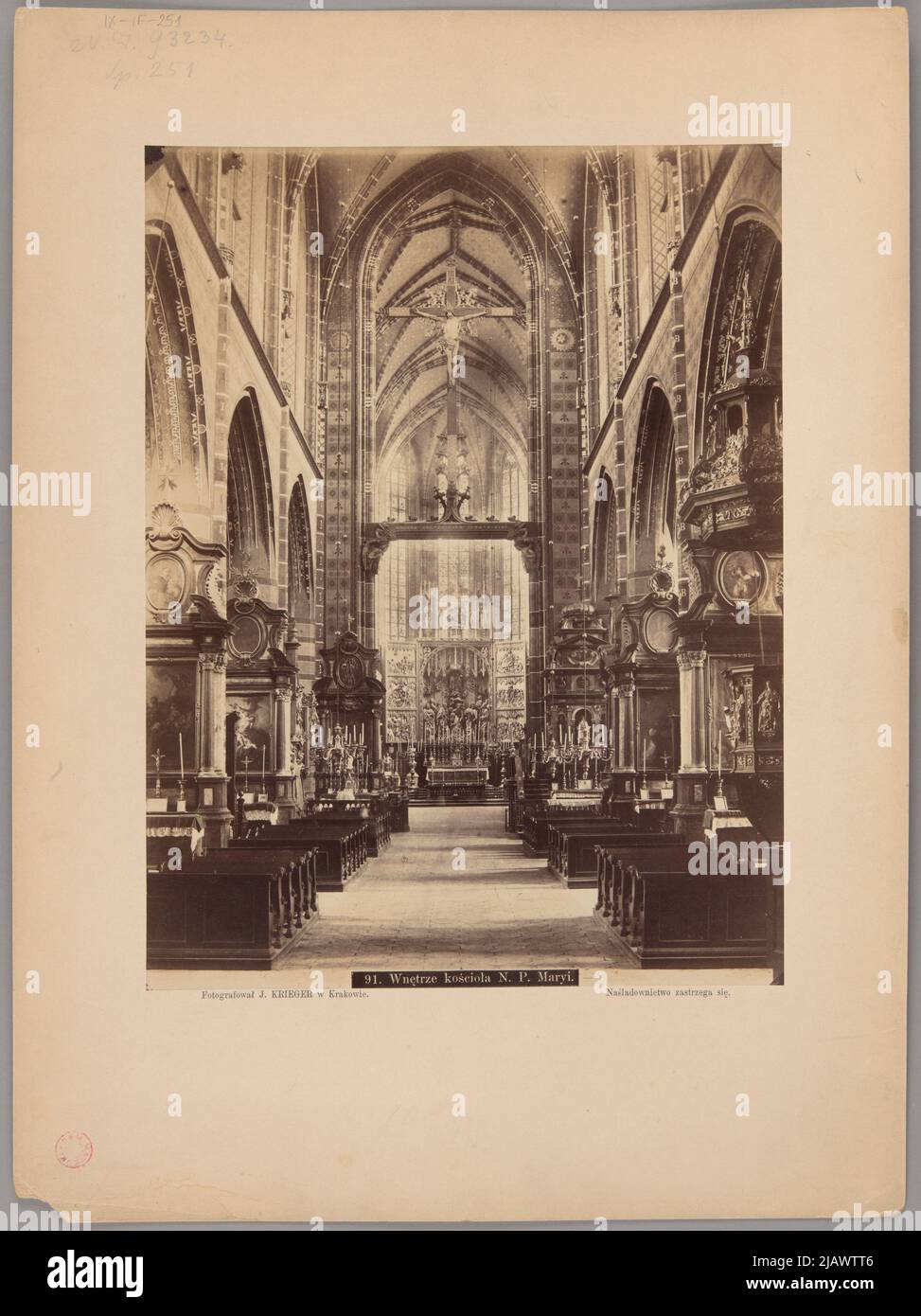 Cracow. Interior of the Church of the Assumption of the Blessed Virgin ...