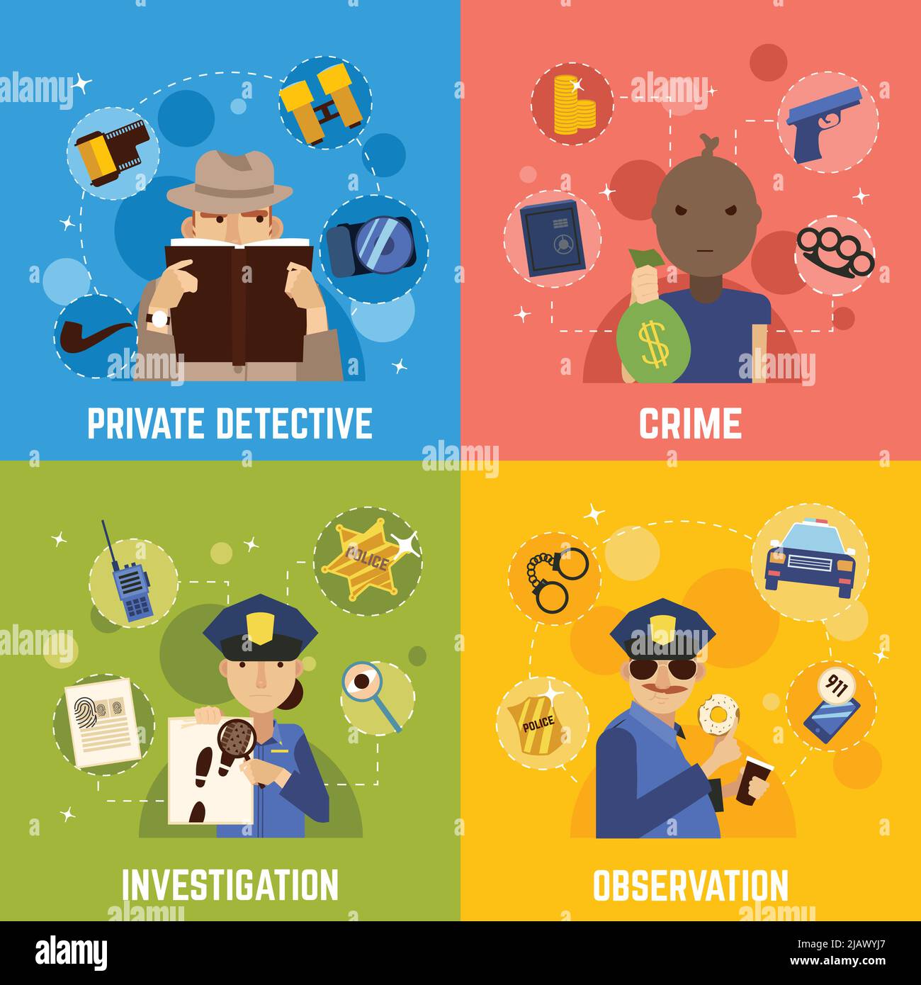 Concept private investigation service Stock Vector Images - Alamy
