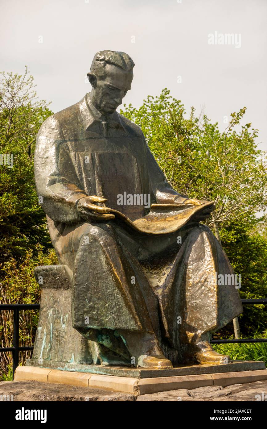 Nikola Tesla statue on Goat Island Niagara Falls New York Stock Photo ...