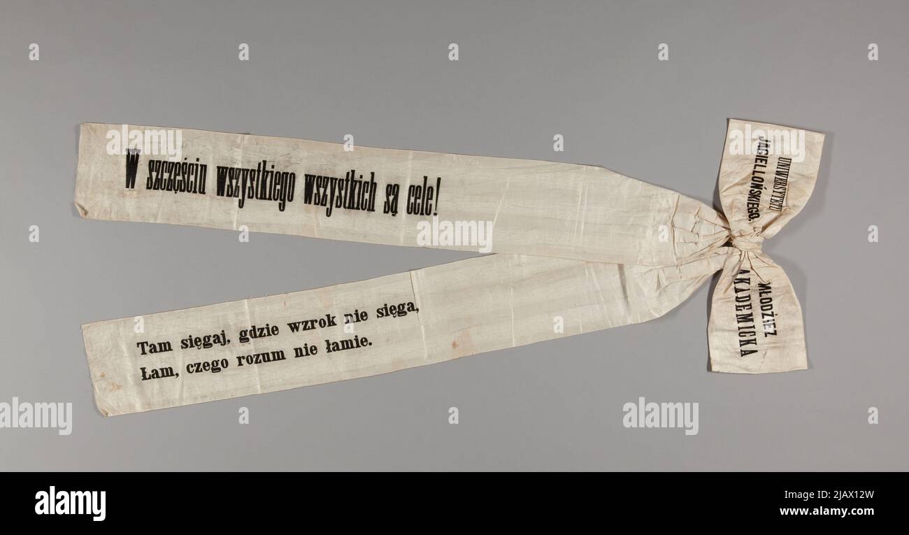 A wreath sash from the funeral of Adam Mickiewicz in Krakow on July 4 ...