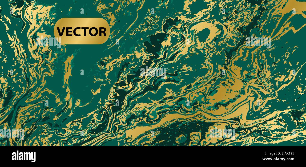 Gold wave on green marble background. Vector texture Stock Vector Image ...