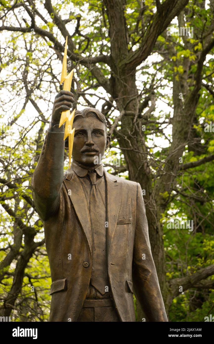 Nikola Tesla statue in Buffalo New York Stock Photo - Alamy