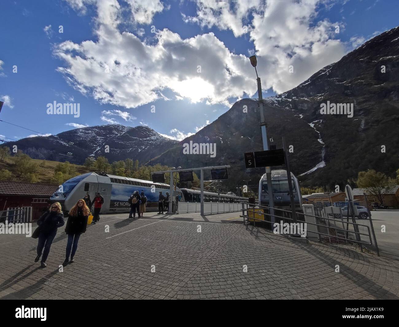 Flam, Norway - 30 April 2022: Railway station Stock Photo - Alamy