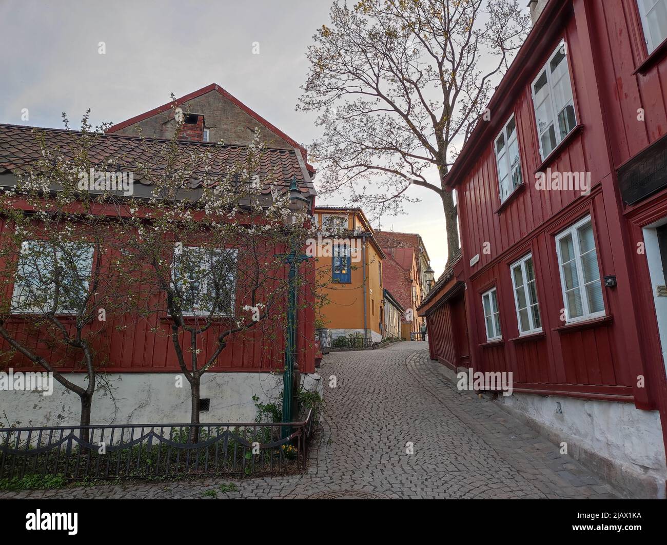 Oslo, Norway - 30 April 2022: Damstredet and Telthusbakken neighborhood ...