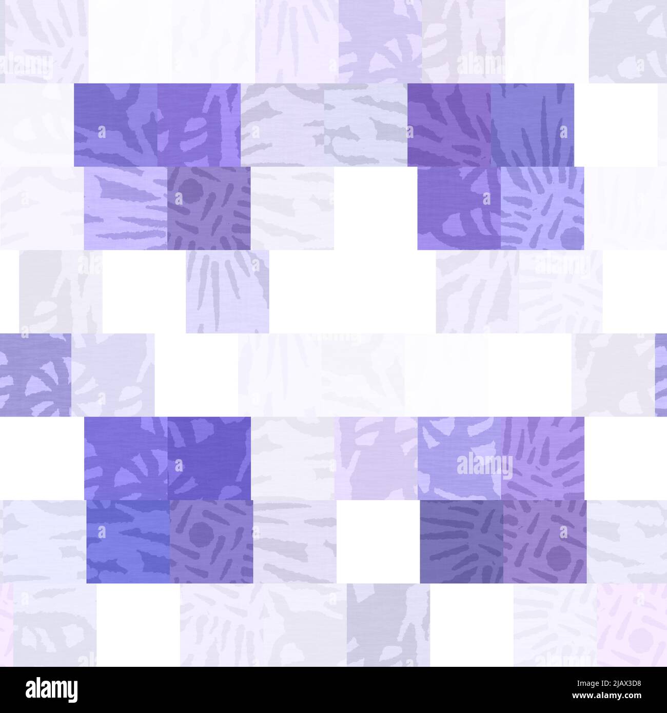 Random patchwork purple mosaic pixel grid seamless pattern. Modern ...
