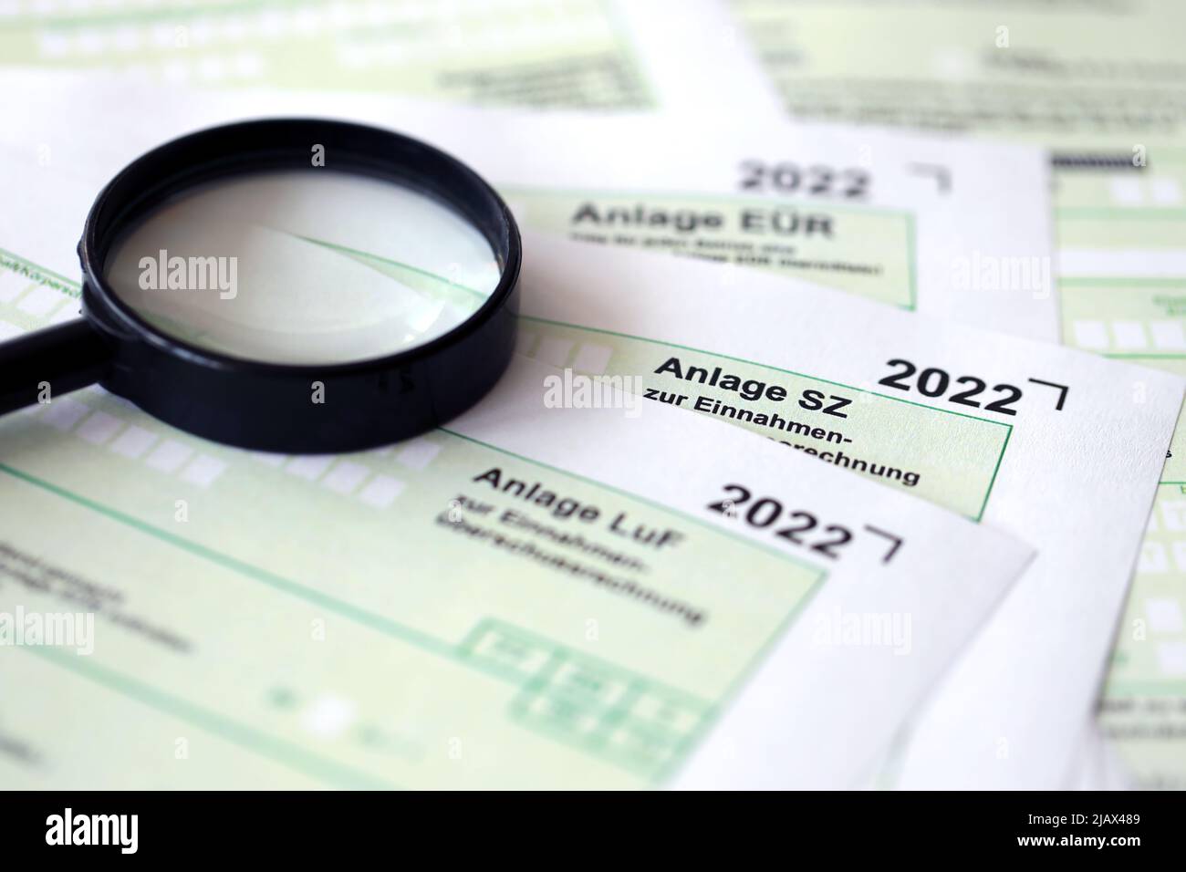 German different tax declaration blank forms - Anlage EUR, Anlage SZ ...