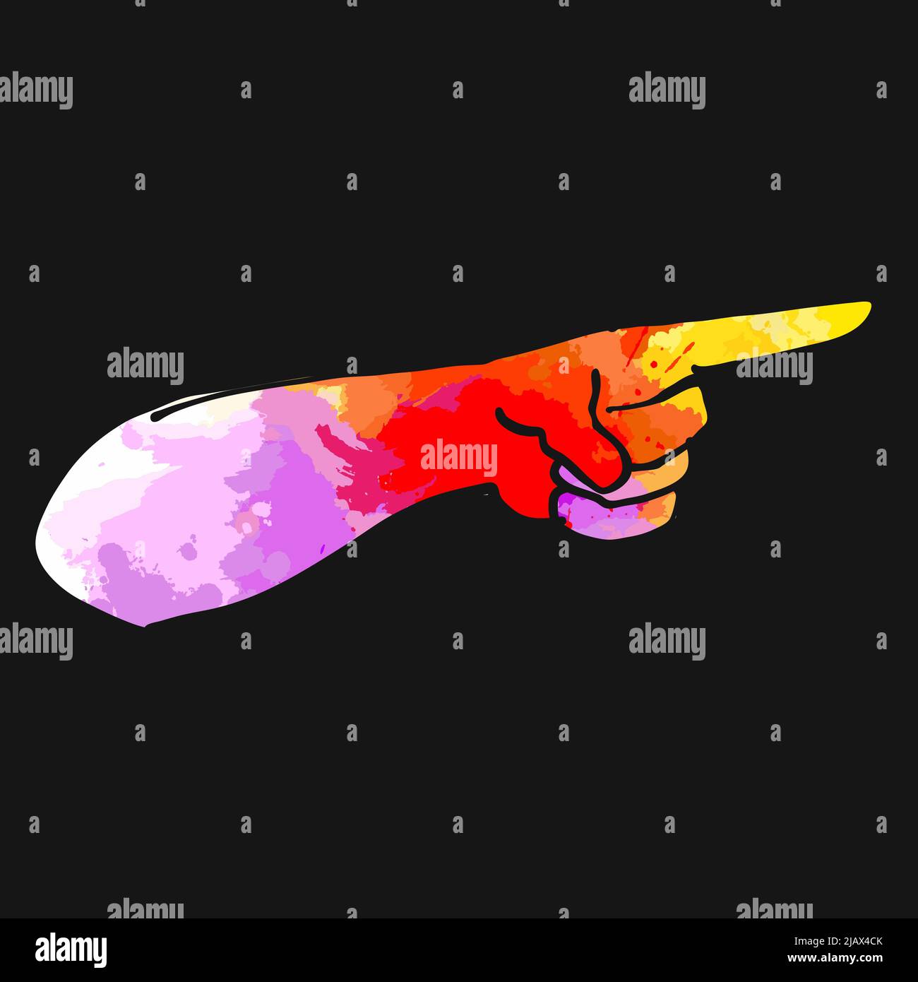 Pointing Finger Right Hand Side. hand drawn sketch. real human hand ...