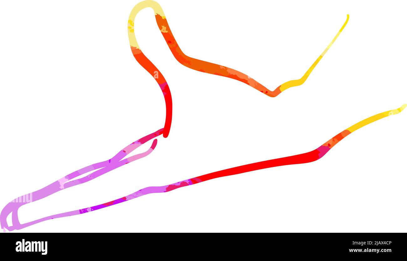 Open Hand Sign. Colorful human hand outline. Vector drawing Stock ...