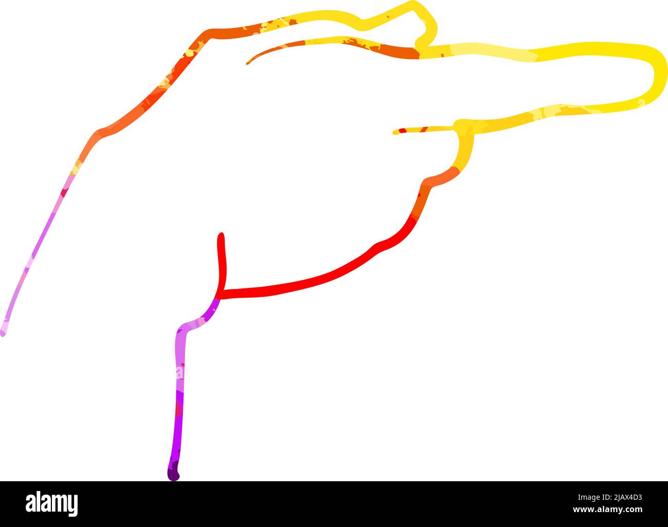 Hand Finger Right Hand Side. Colorful human hand outline. Vector ...