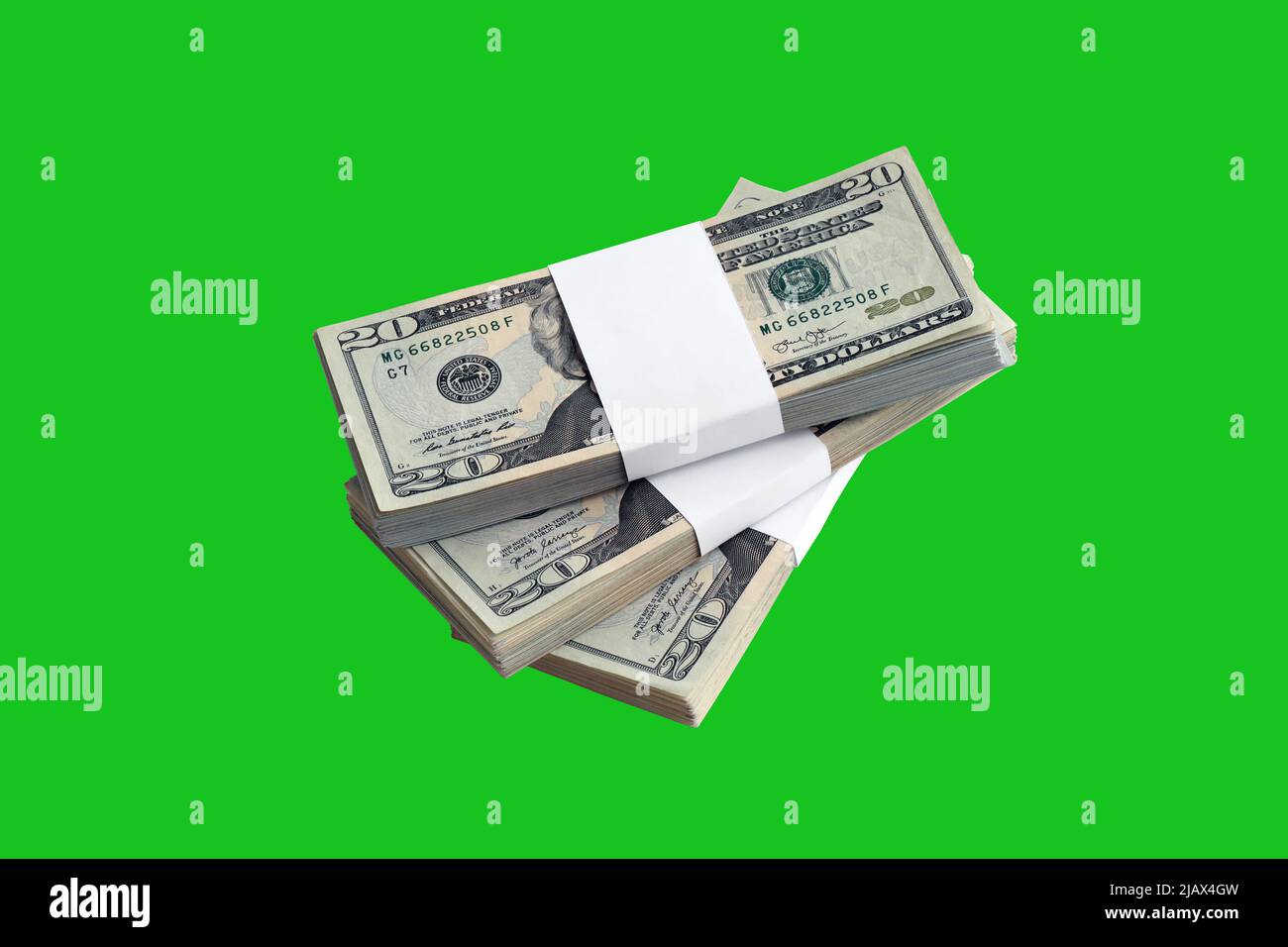 Bundle of US dollar bills isolated on chroma keyer green. Pack of ... Bundle of US dollar bills isolated on chroma keyer green. Pack of ...