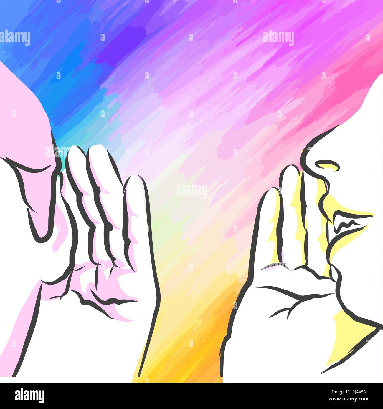 Spread The Word. Real drawing by hand. Colorful vector sign Stock ...