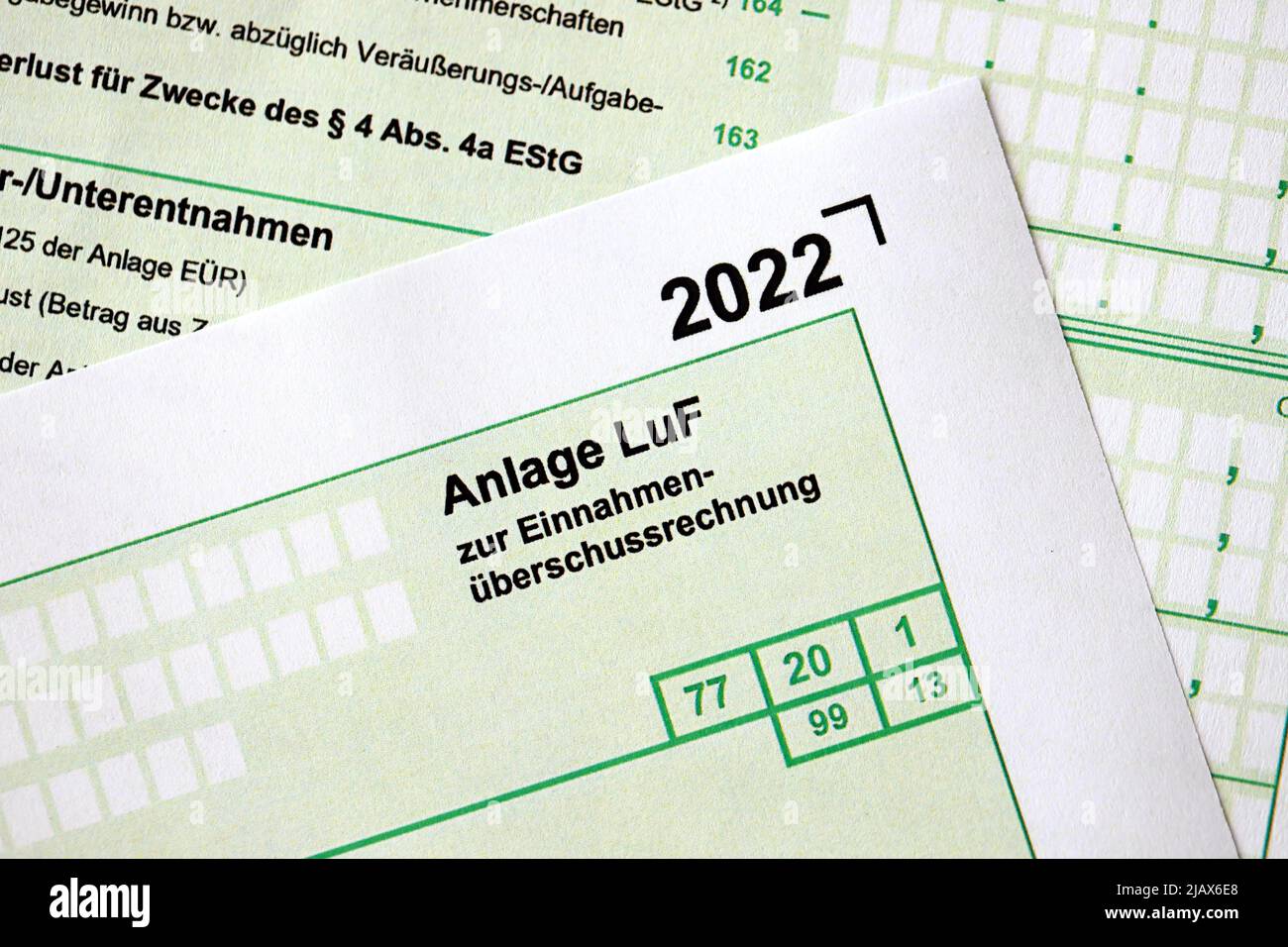 Anlage LuF - German 2022 excess income calculation and Information on ...