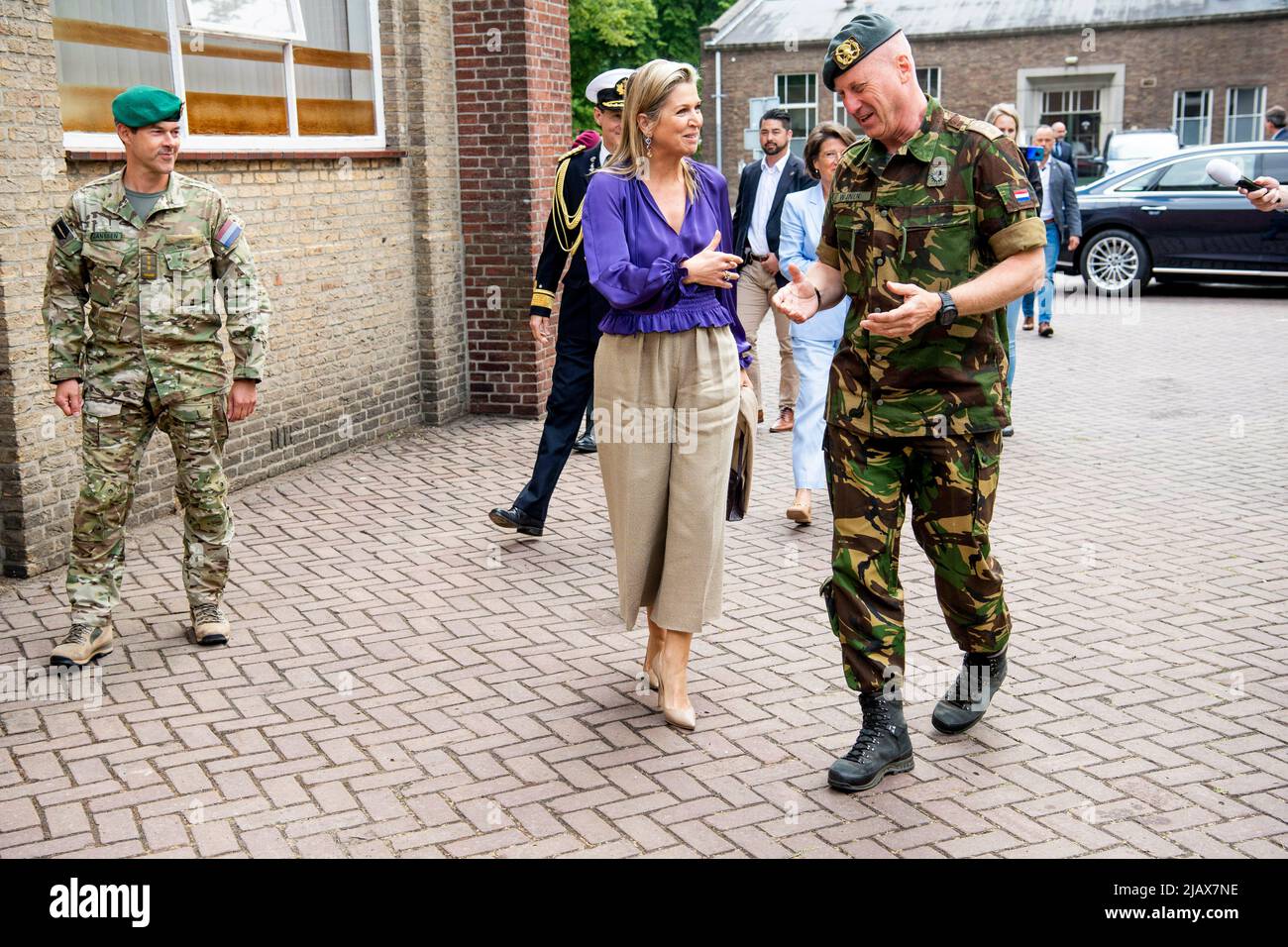 Dutch Queen Maxima during a working visit to the paratroopers at the ...