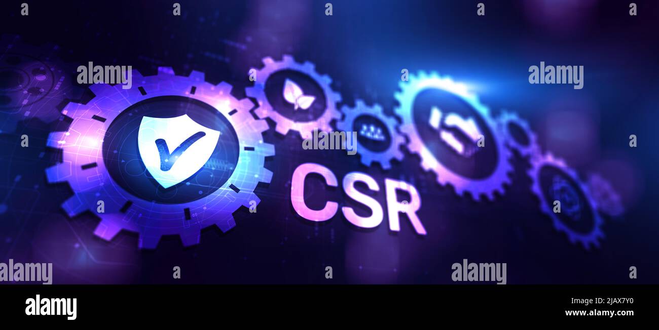 CSR Corporate social responsibility business technology concept on ...