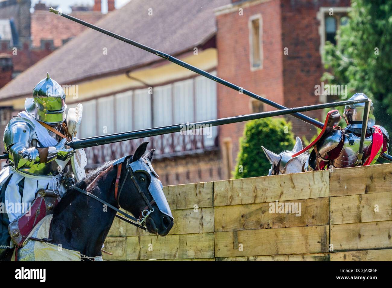 London, UK. 1st June, 2022. Jubilee Joust at Hampton Court Palace. It ...