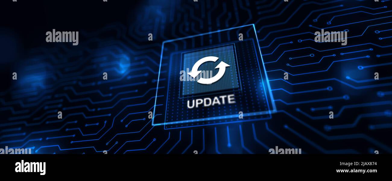 Update System Upgrade Software version technology concept on virtual ...