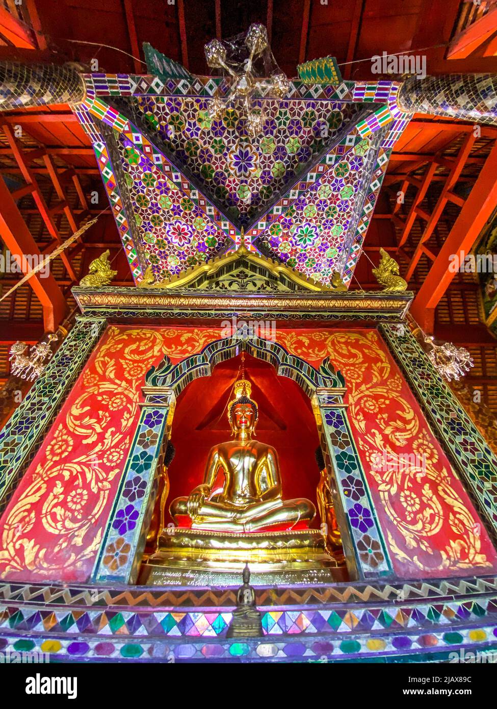 Wat Phra Phutthabat Tak Pha temple on top of the mountain in Lamphun ...