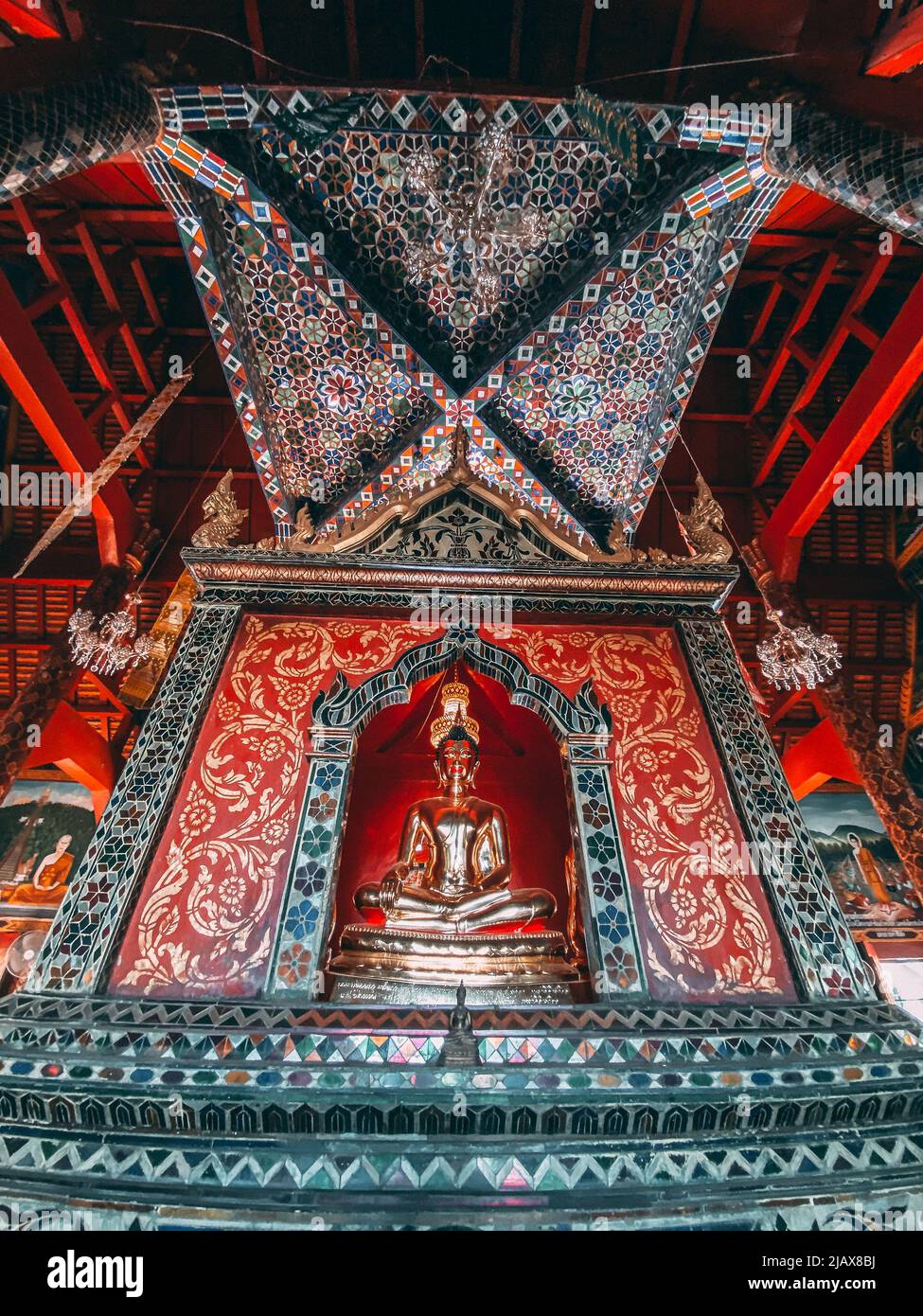 Wat Phra Phutthabat Tak Pha temple on top of the mountain in Lamphun ...