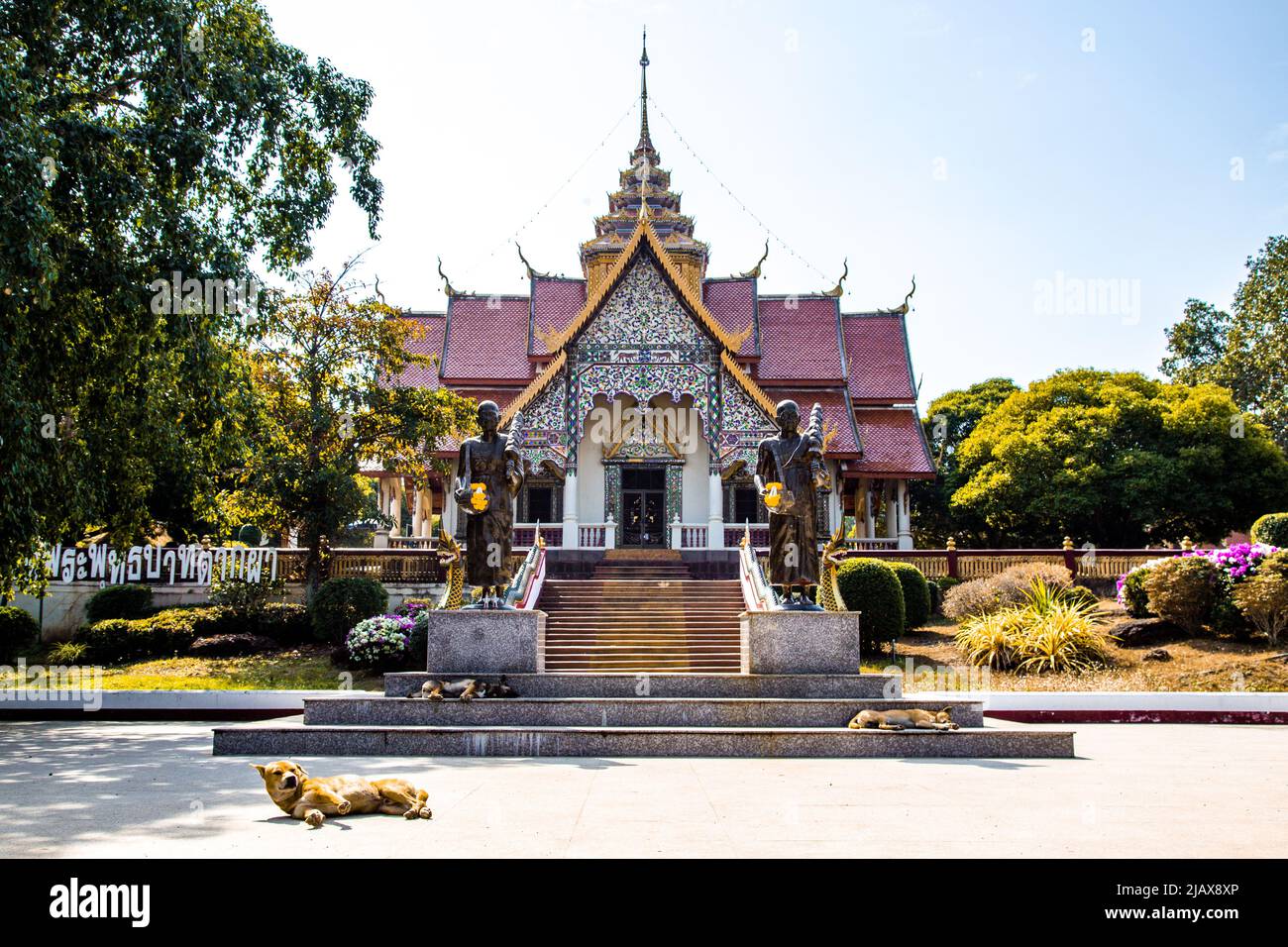 Wat Phra Phutthabat Tak Pha temple on top of the mountain in Lamphun ...