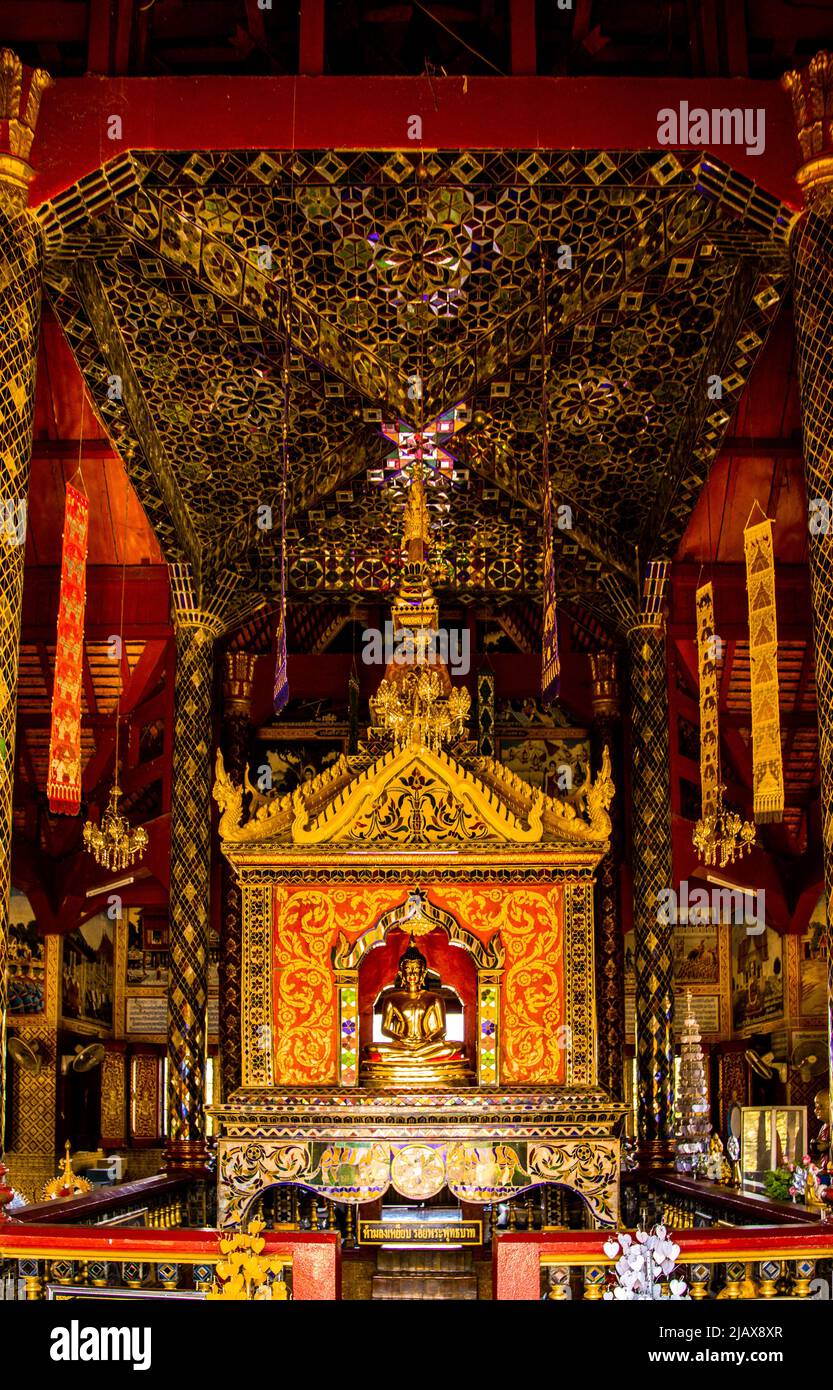 Wat Phra Phutthabat Tak Pha temple on top of the mountain in Lamphun ...