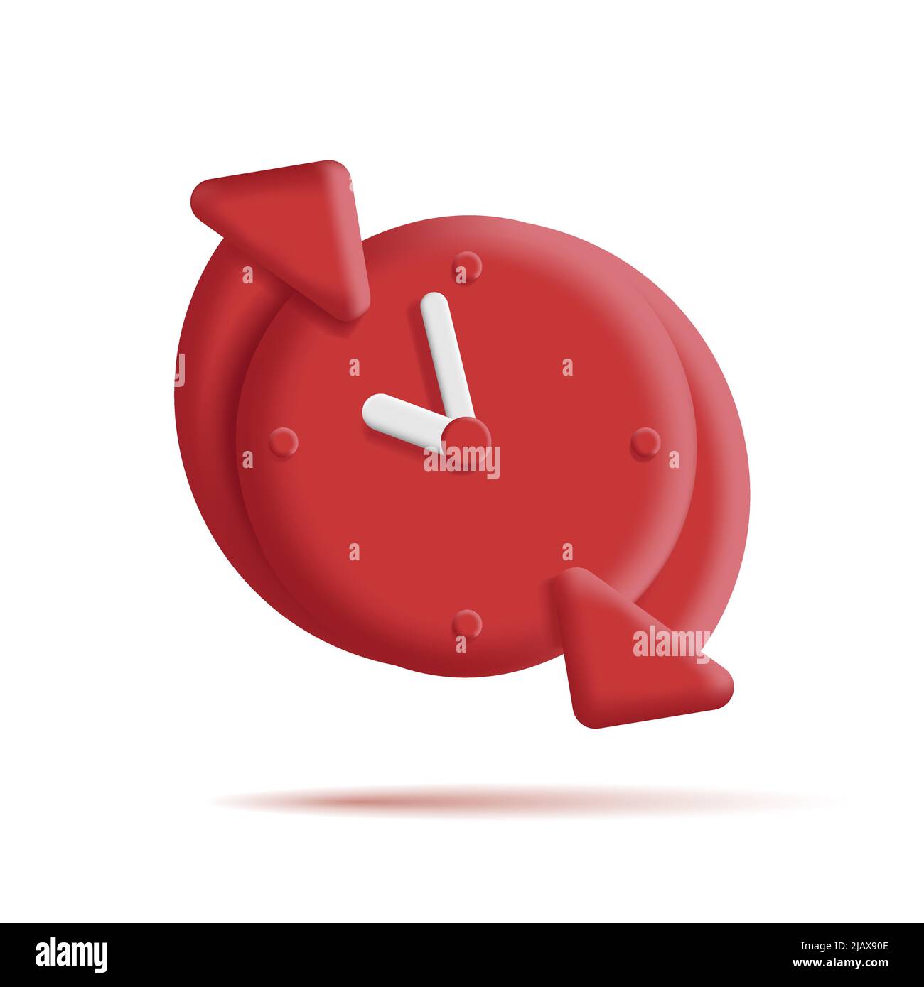 3d icon of red stopwatch with arrows around. Vector illustration Stock ...