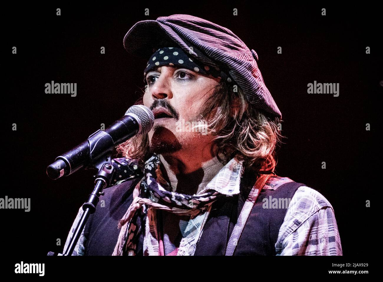 Johnny Depp performing live on stage at the Royal Albert Hall on 31 May ...