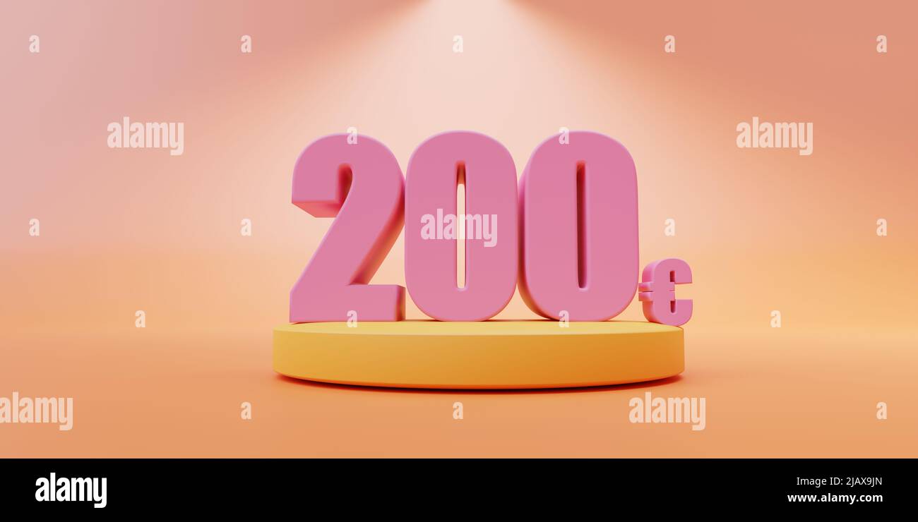 Gift voucher, 200 dollars card template. Discount, marketing promotion ...