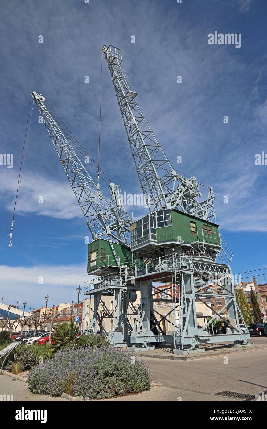 Dockyard cranes, Tarragona Stock Photo - Alamy