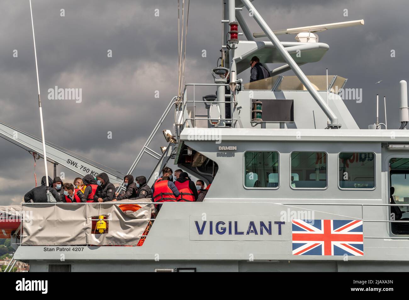 Migrants arriving, Port of Dover, Kent, UK. 1st June, 2022. HMS ...