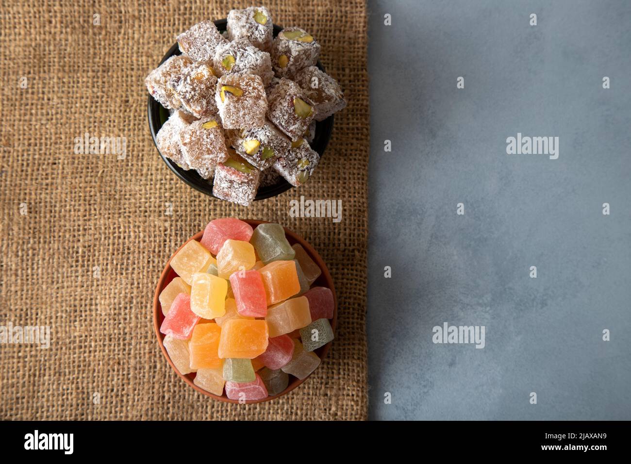 Traditional Turkish delight in a bowl Stock Photo - Alamy