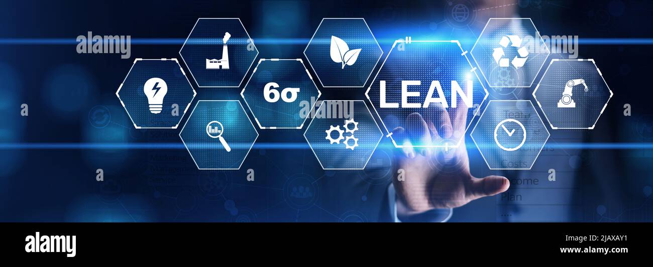 Lean manufacturing and software development methodology concept on ...