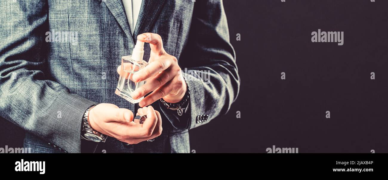 Man perfume, fragrance. Perfume or cologne bottle and perfumery ...